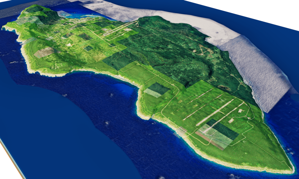 Tinian Island full 3d model terrain