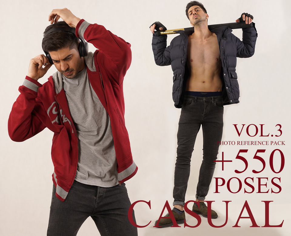 550+ Male Casual Poses Reference Pictures.Vol.3