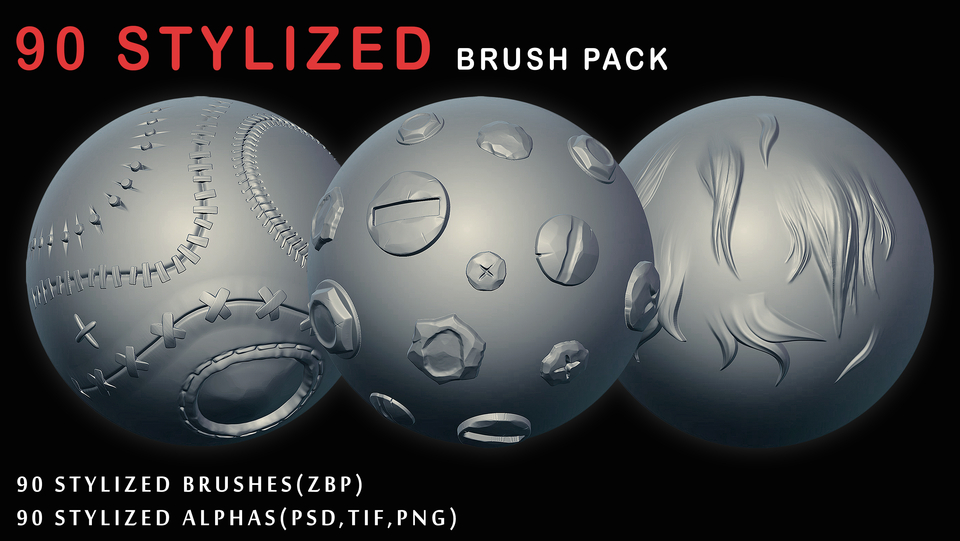90 Stylized Brushes/Alphas