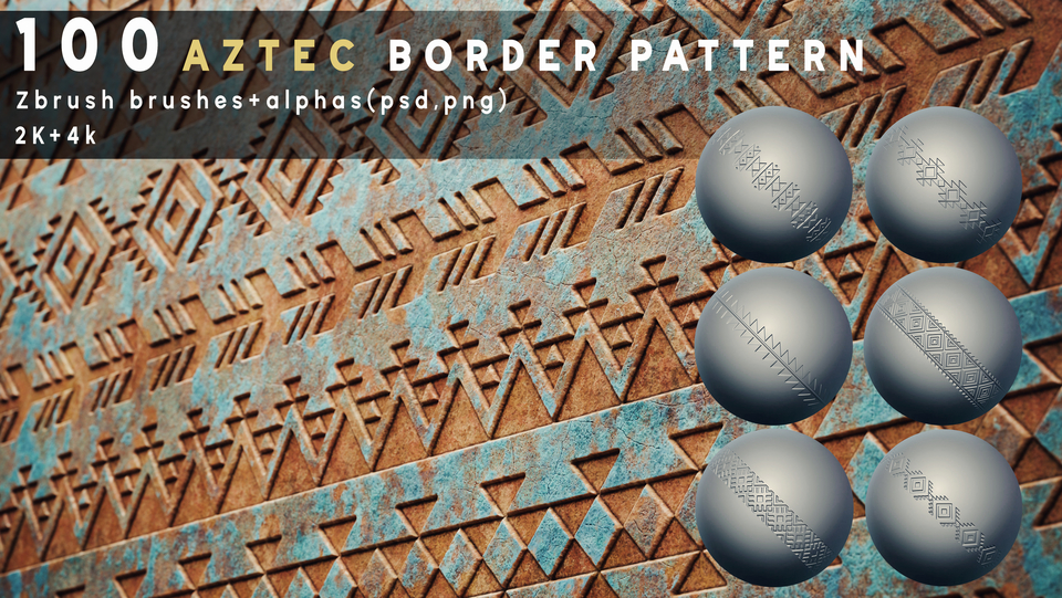 100 Aztec Border Patterns