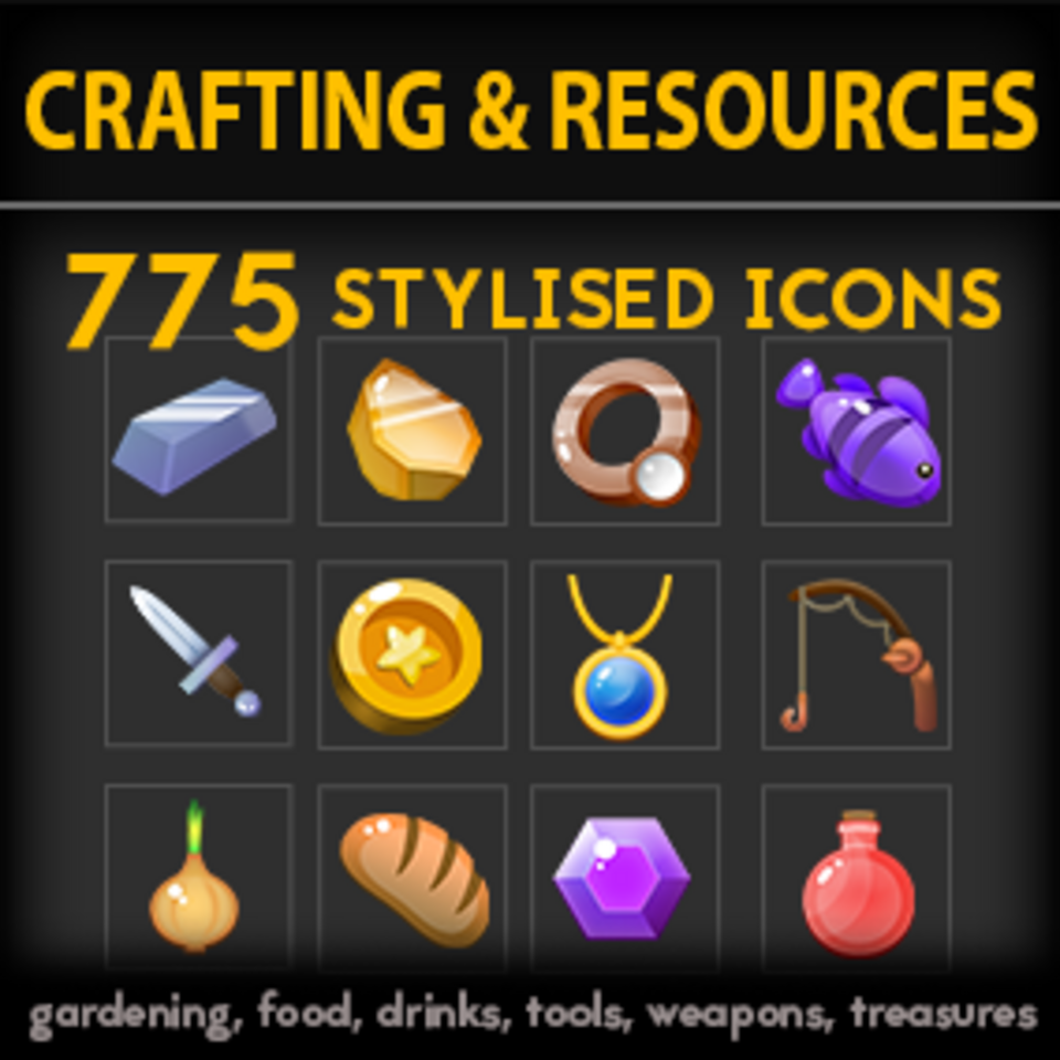 775 Crafting & Resources Stylized Icons