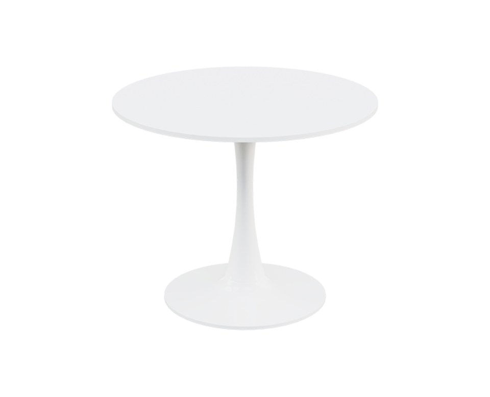 Sleek Modernist White Round Table