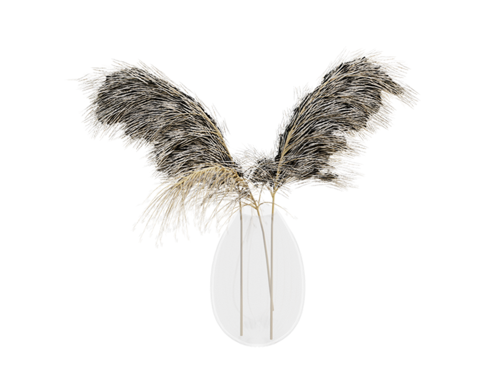 Tall Feather Display Vase