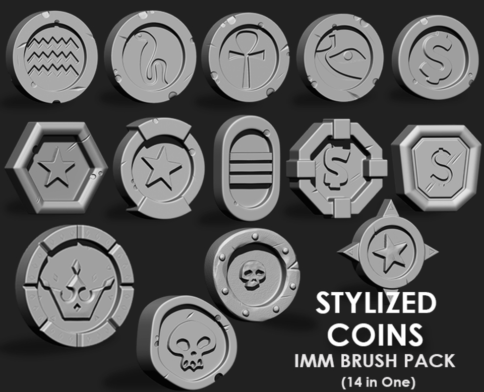 Stylized Coins IMM Brush Pack (14 in One)