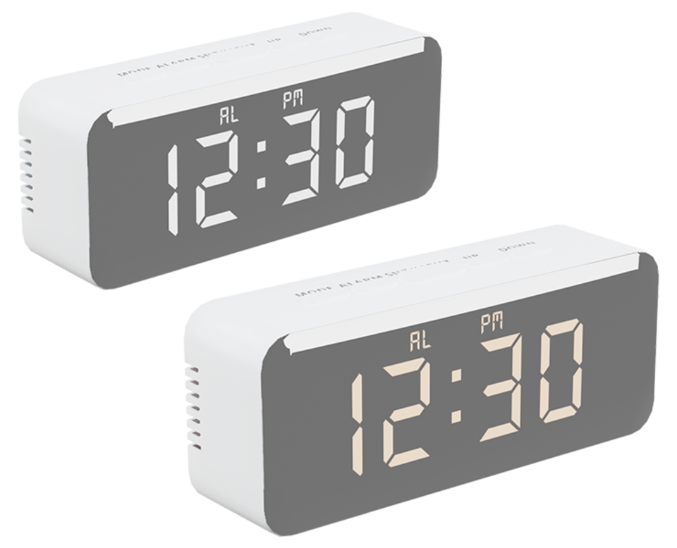 Digital White Alarm Clock