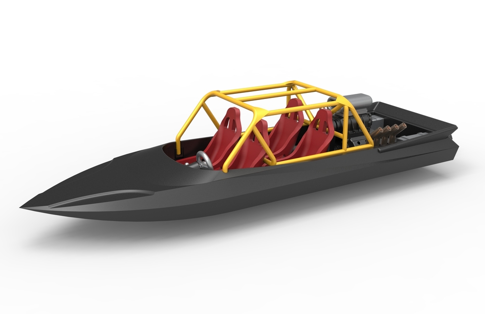 Quad Jet sprint boat Scale 1:25