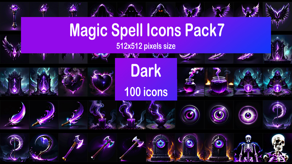 Magic Spell Icons Pack7 - Dark