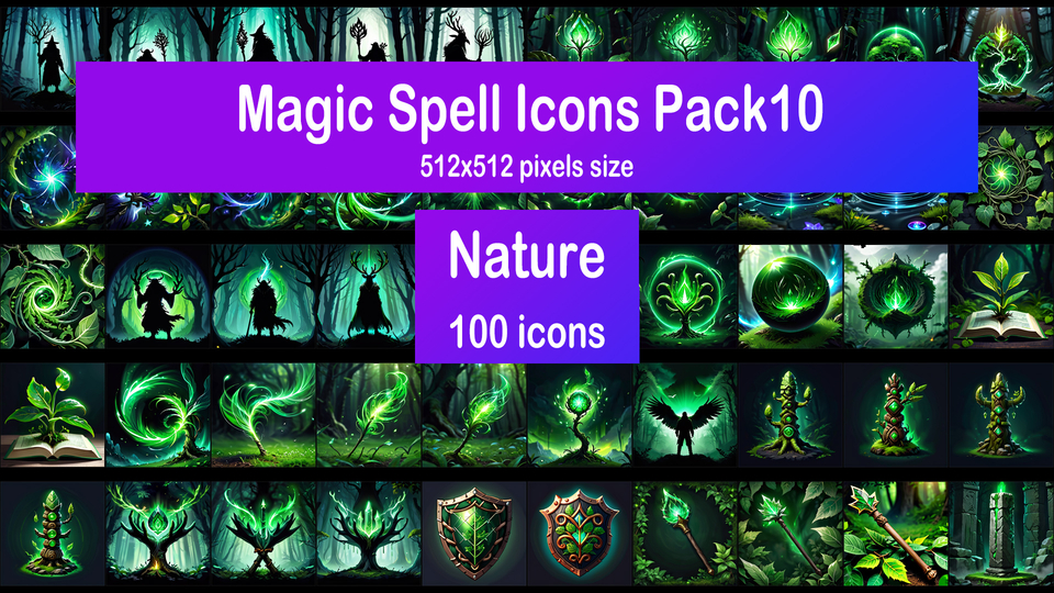 Magic Spell Icons Pack10 - Nature