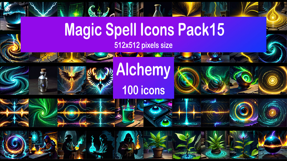 Magic Spell Icons Pack15 - Alchemy