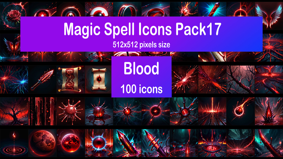 Magic Spell Icons Pack17 - Blood