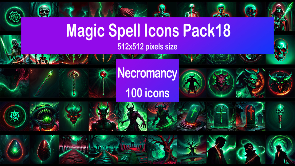 Magic Spell Icons Pack18 - Necromancy