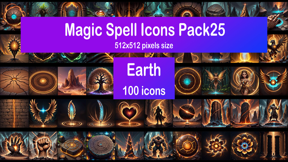 Magic Spell Icons Pack25 - Earth