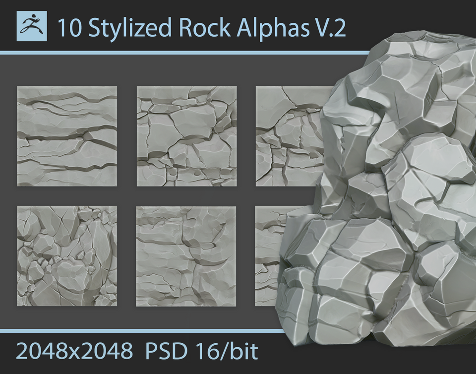 Stylized Rock Alphas V.2