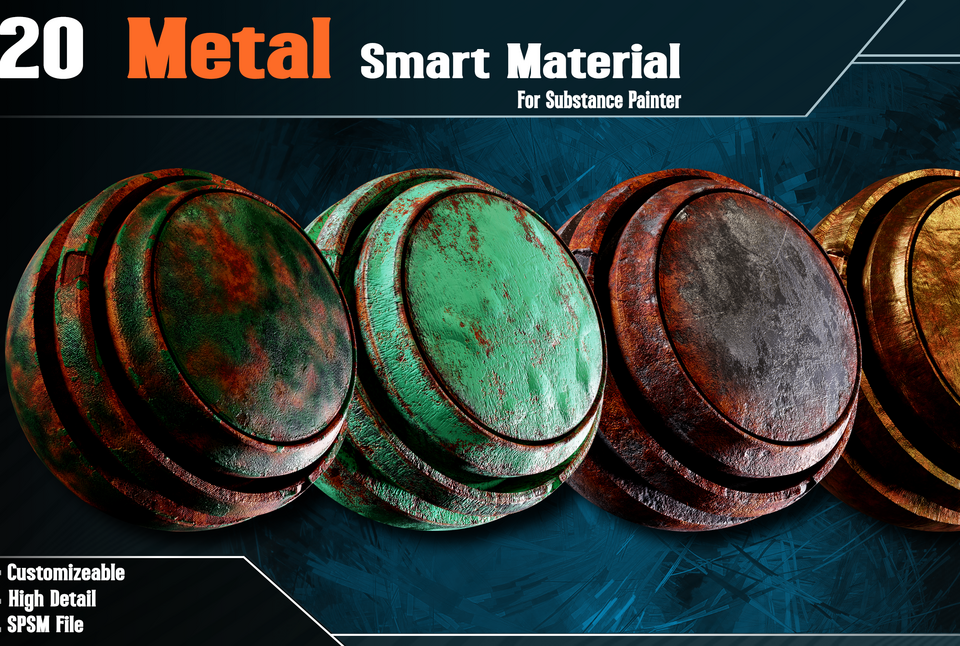 20 Metal Smart Materials - VOL.15 (spsm file)