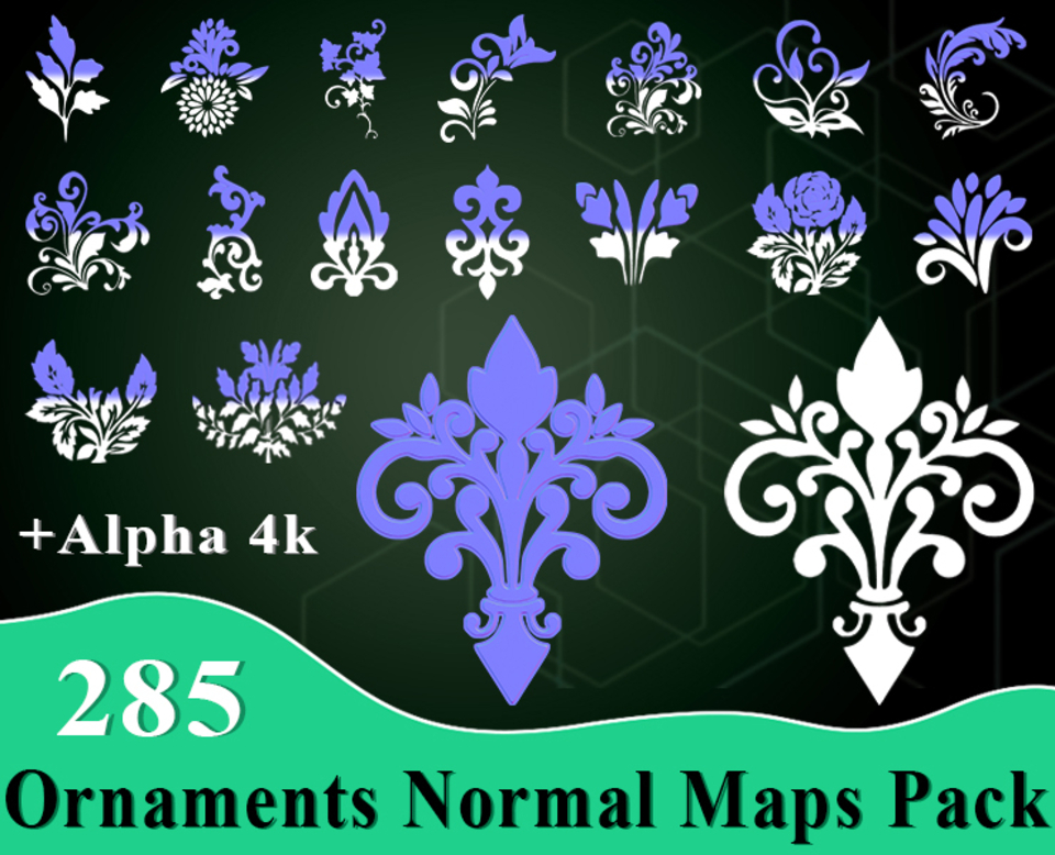 285 Ornaments Normal Maps and Alpha Pack