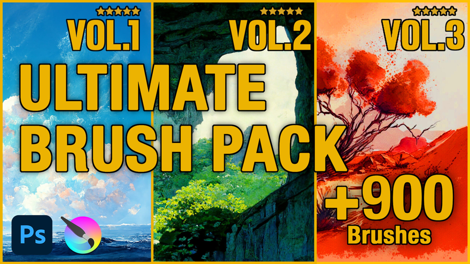 BRUSH PACK/ +900 Brushes for photoshop