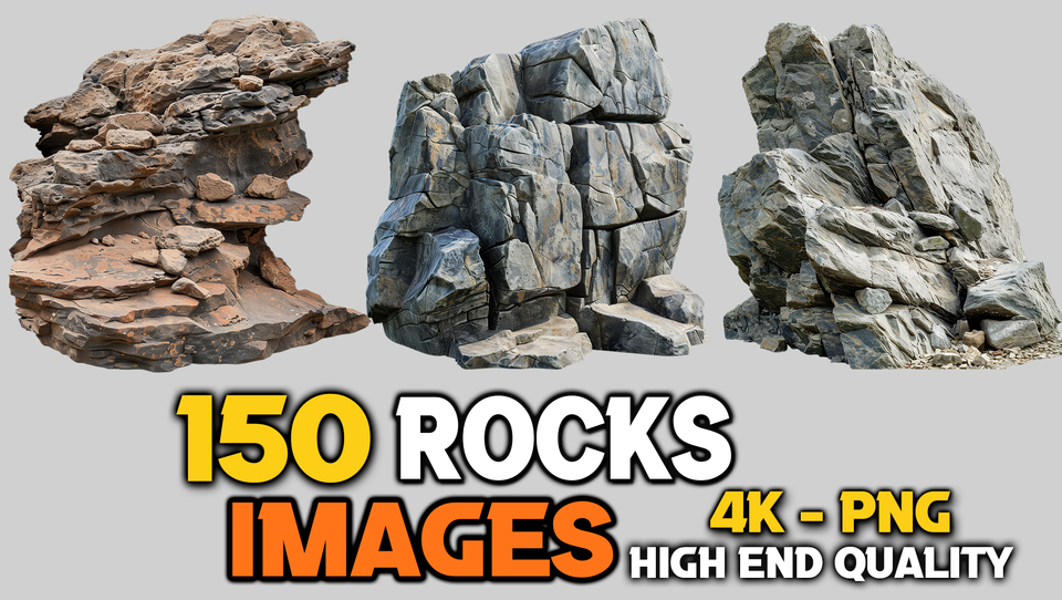 150 Kinds of Rocks Images (PNG Files)- 4K