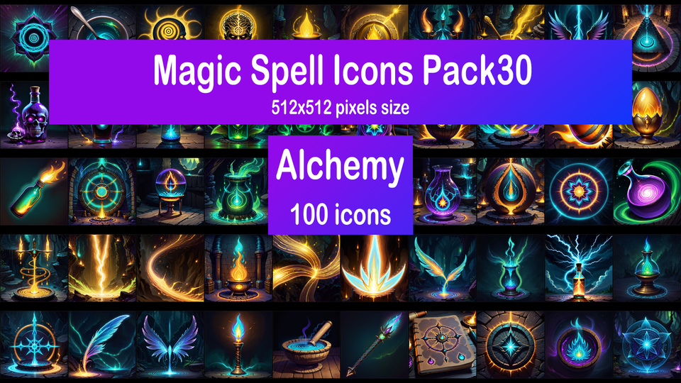 Magic Spell Icons Pack30 - Alchemy
