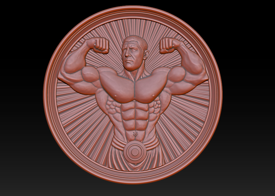 Male Bodybuilder Bas Relief