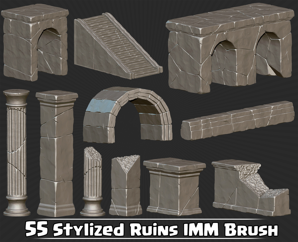 55 Stylized Ruins IMM Brush