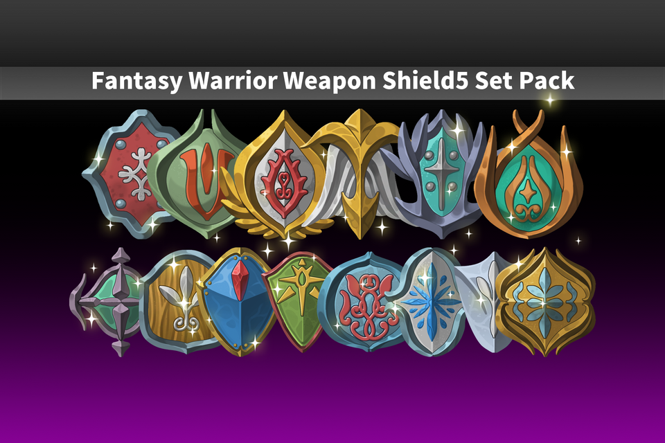 Fantasy Warrior Weapon Shield5 Set Pack