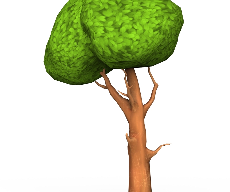 Cartoon Low Poly Tree 07