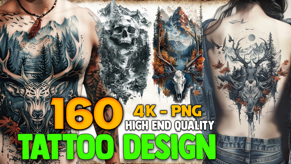 160 Tattoo Design (PNG Files)-4K