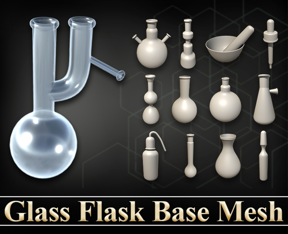 Glass Flask Base Mesh