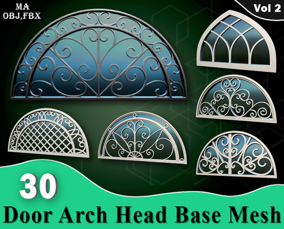 30 Door Arch Head Base Mesh Vol 2