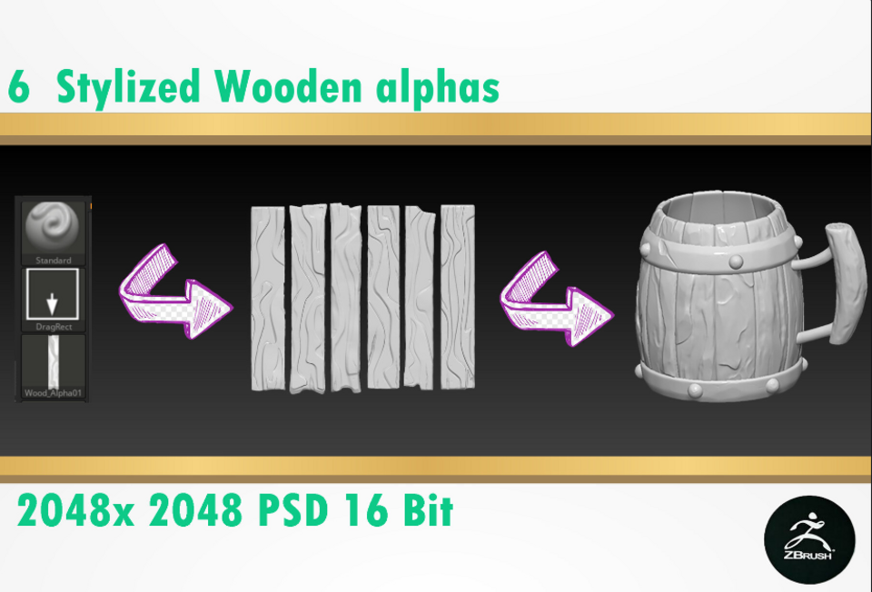 Stylized Wood Alphas