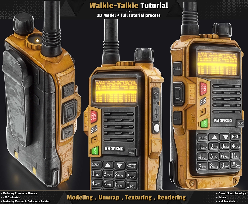Walkie-Talkie / 3D Model + Full Tutorial Process
