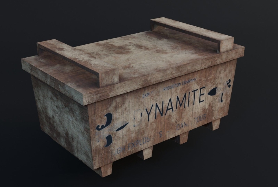 Dynamite Box Game Ready - Low Poly PBR 3D Model