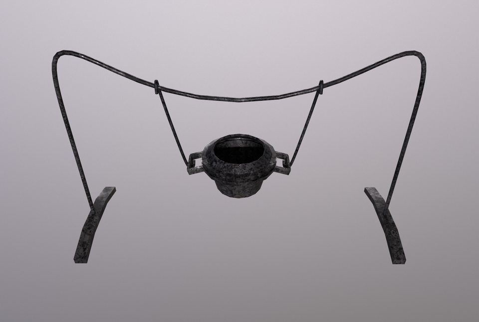 Medieval Pot Game Ready Low Poly 3D Model