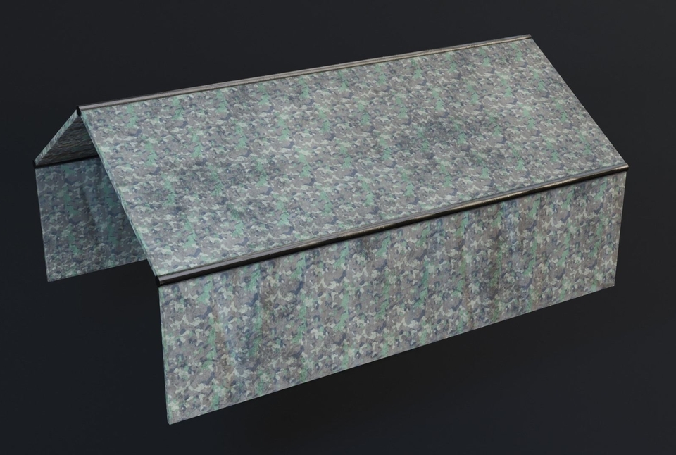 Military Tent - Game Ready - Low Poly PBR 3D Model