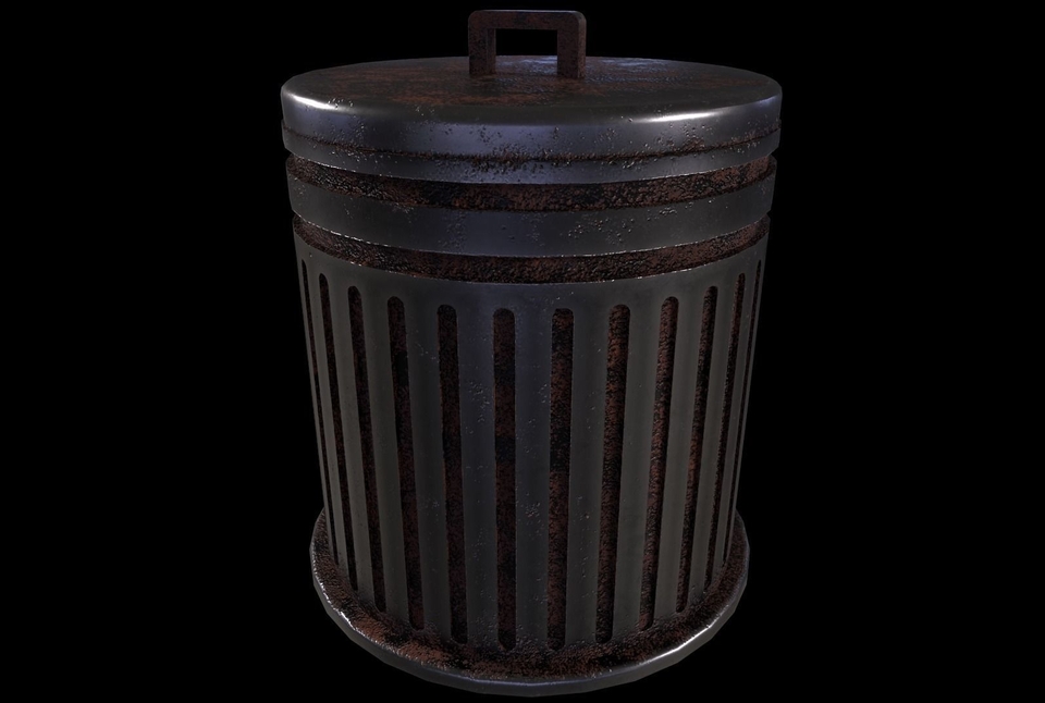 Trash Can - Game Ready - PBR 3D Model
