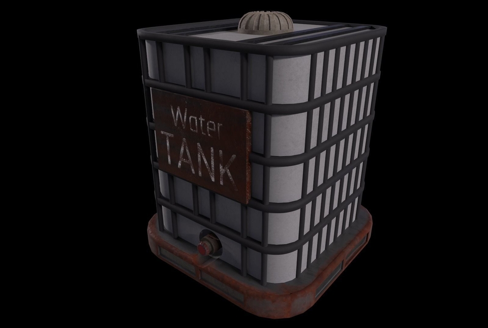 Water Tank - Low Poly - PBR 3D Model