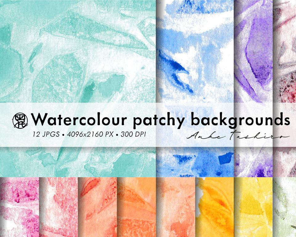 Watercolour patchy backgrounds