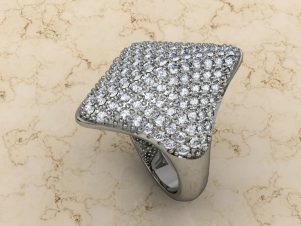 jewellery ring with gems Free 3D print model