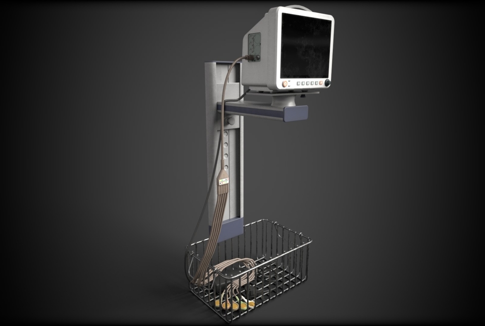 EKG Monitor - Game Ready - Low Poly PBR 3D Model