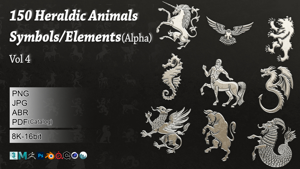 150 Heraldic Animals Symbol/Element V4