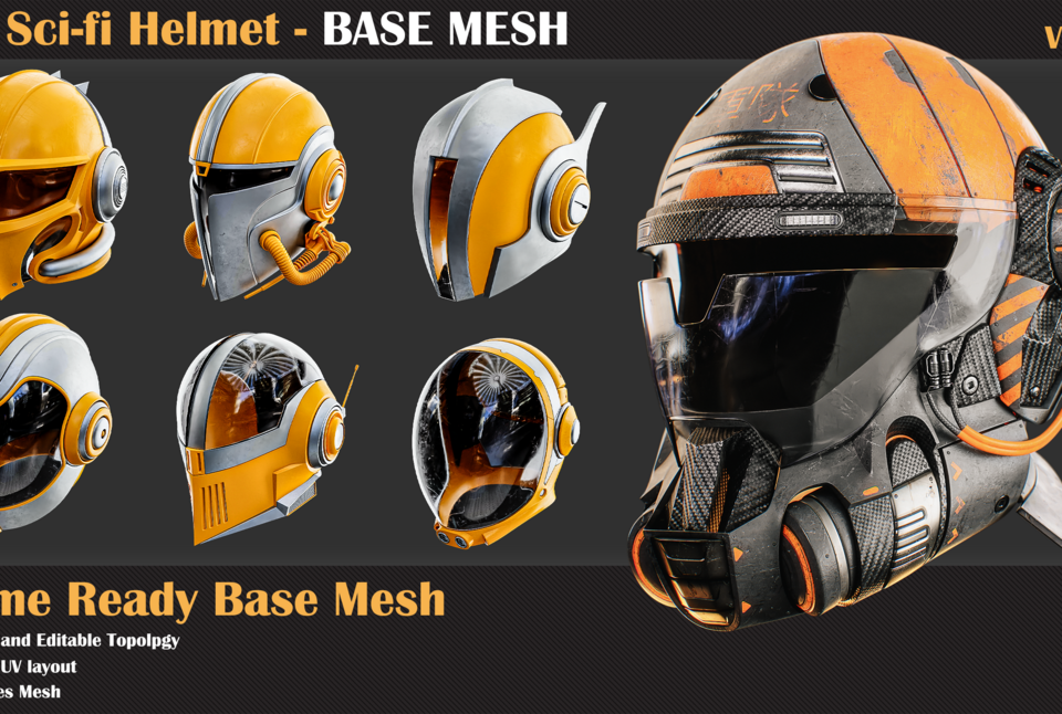 15 Sci-Fi Helmet BASE MESH - VOL 26
