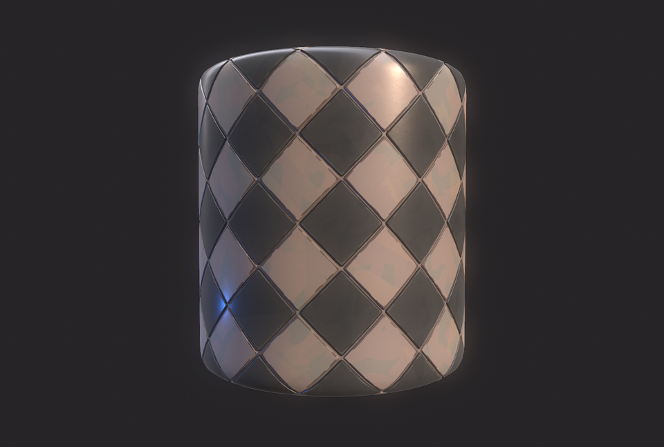 Stylized Checker Ceramic Floor Tile