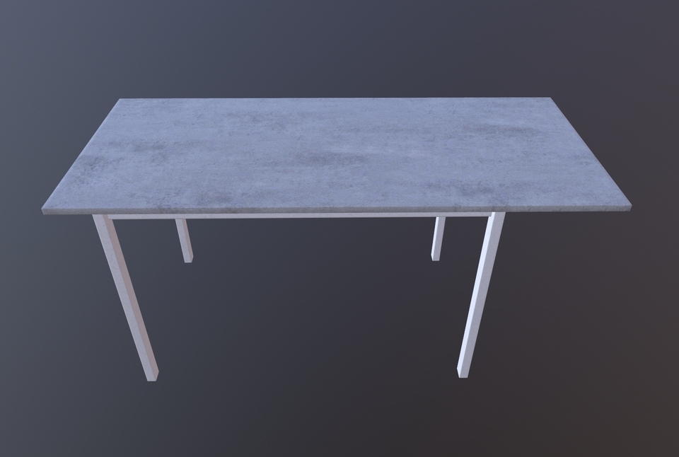 Table Grey Wooden 3D Model