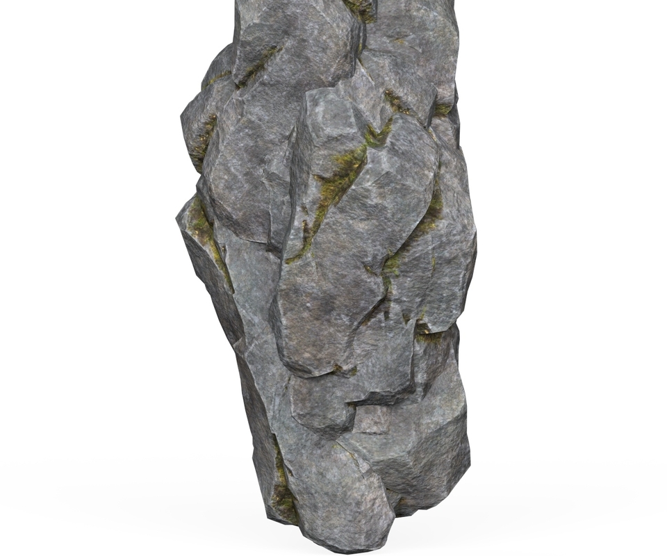 Realistic Low Poly Rock Cliff 09