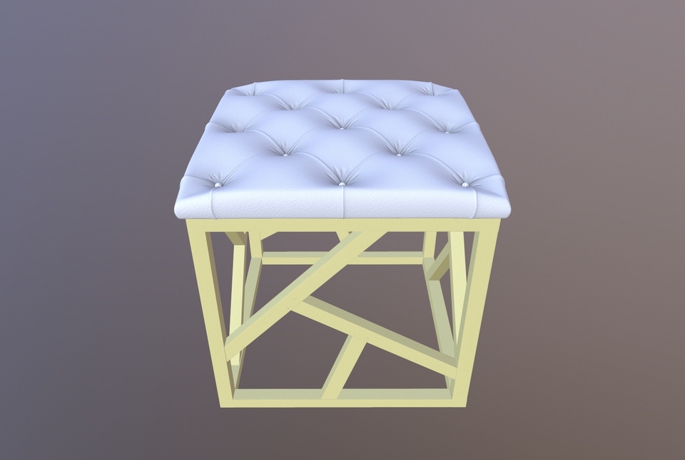 Modern_Tufted_Bench 3D Model