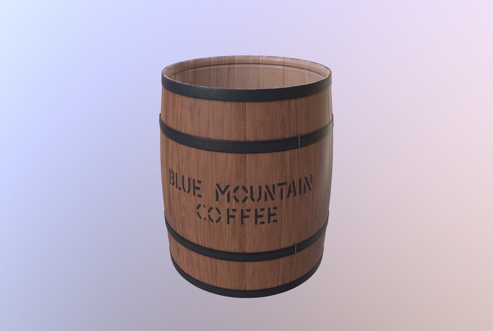 Wooden Barrel Coffee 3D Model