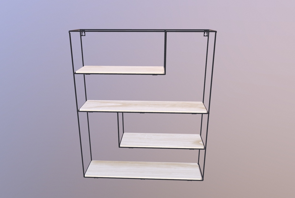 LIVING Rectangle Wall Shelf Unit 3D Model