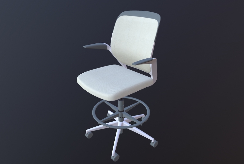 Padded Office Chair 3D Model