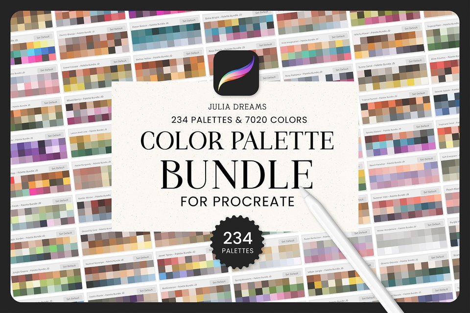 Procreate Color Palette Bundle 234 Color Swatches