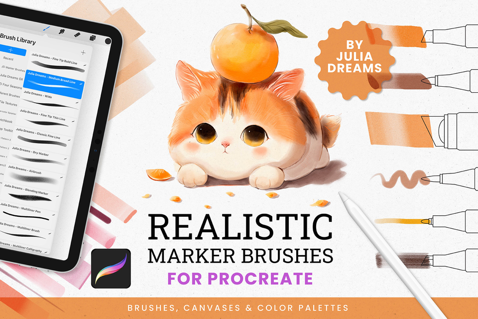 Realistic Marker Procreate Brushes